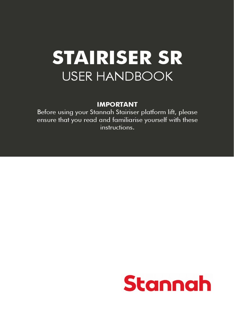 Stannah Stairiser SR User Manual March 21 | PDF | Wheelchair | Elevator