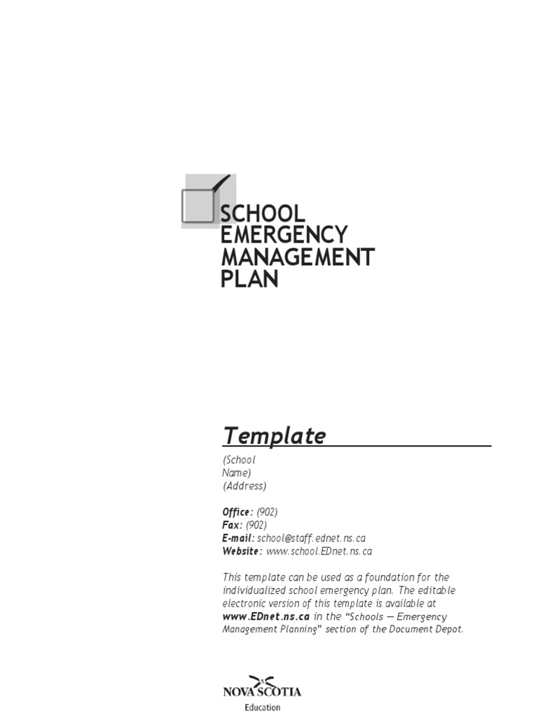 School Emergency Management Plan: Template | PDF | Witness | Emergency ...