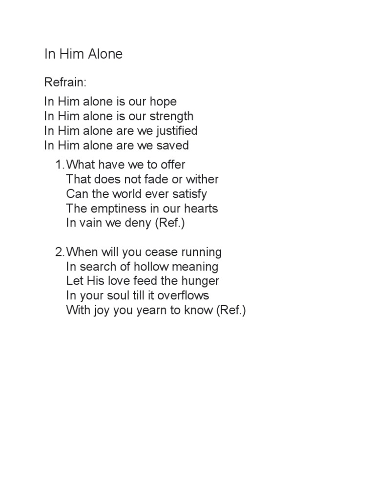 In Him Alone | PDF