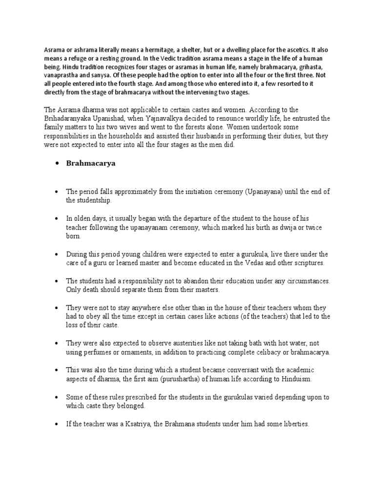 The Four Ashramas: A Comprehensive Examination of the Stages of Life in ...