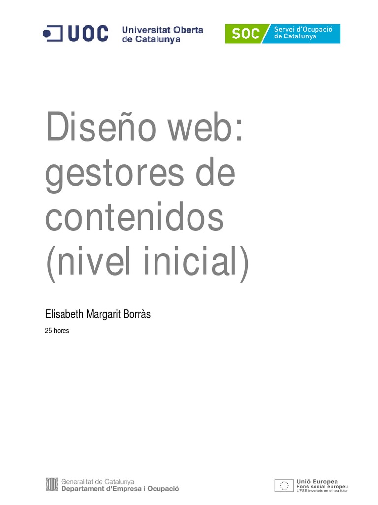 Diseño Web Gestores de Contenidos (Nivel Inicial) | PDF | Mi sql | Página web