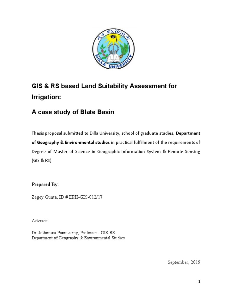 Proposal On GIS & RS Based LSA Final Approved by Advisor | PDF ...