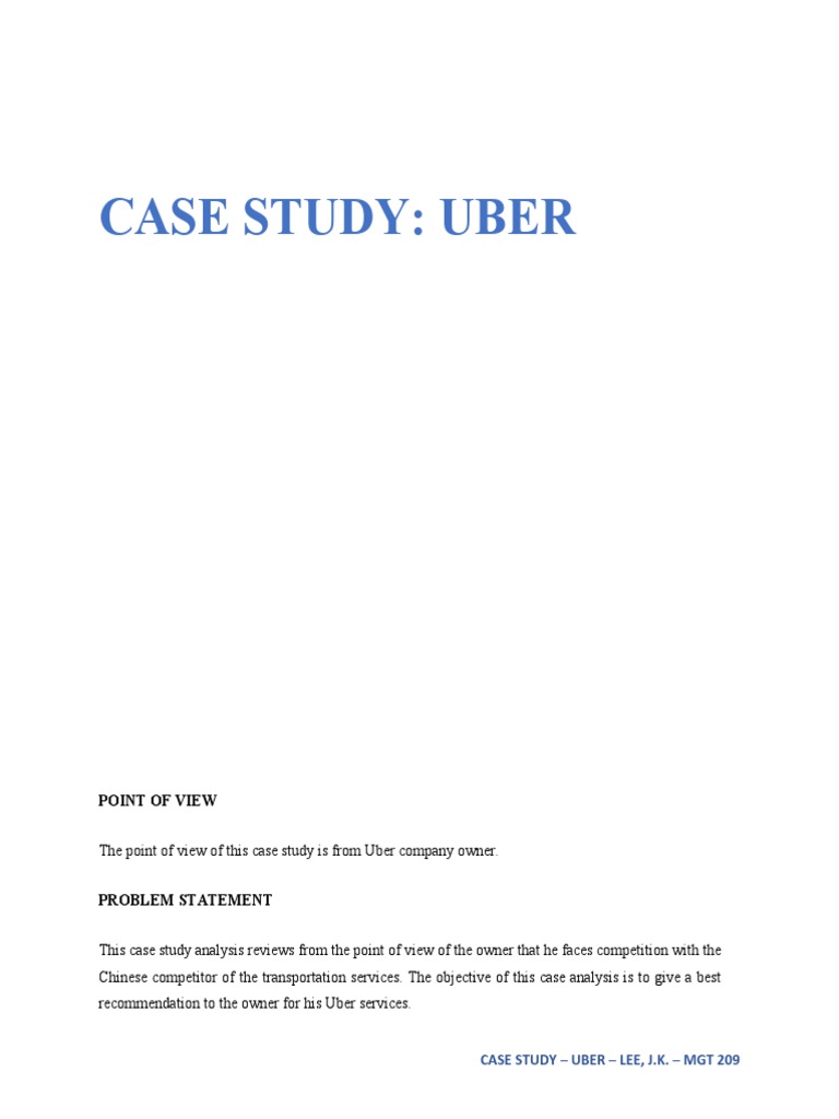 Case Study: Uber: Point of View | PDF | Demand | Labour Economics