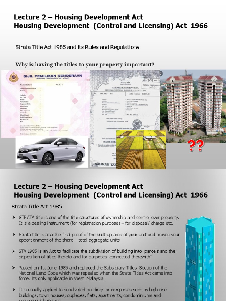 Lecture 2B - Strata Title | PDF | Ownership | Apartment
