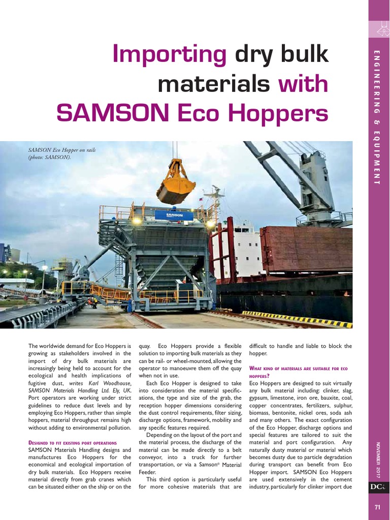 Importing With SAMSON Eco Hoppers: Dry Bulk Materials | PDF | Dust ...