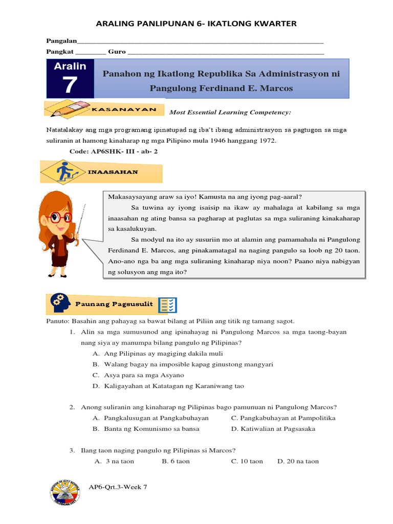 AP 6 Q3 Week 7 | PDF