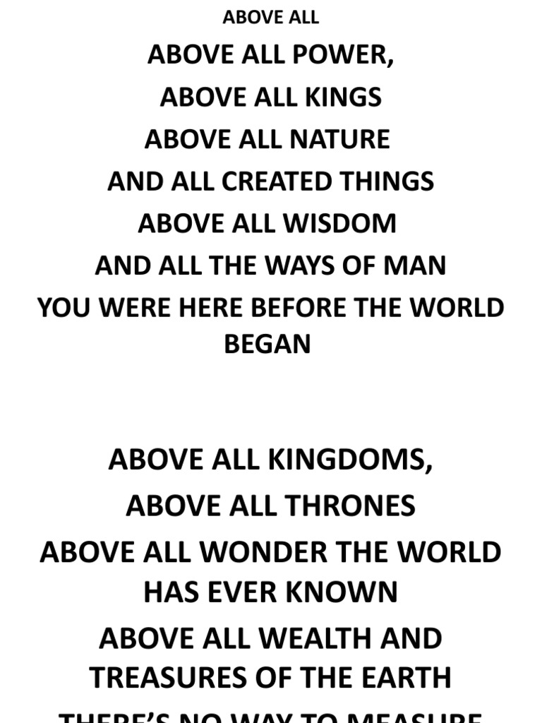 Above All (Above All Power) | PDF