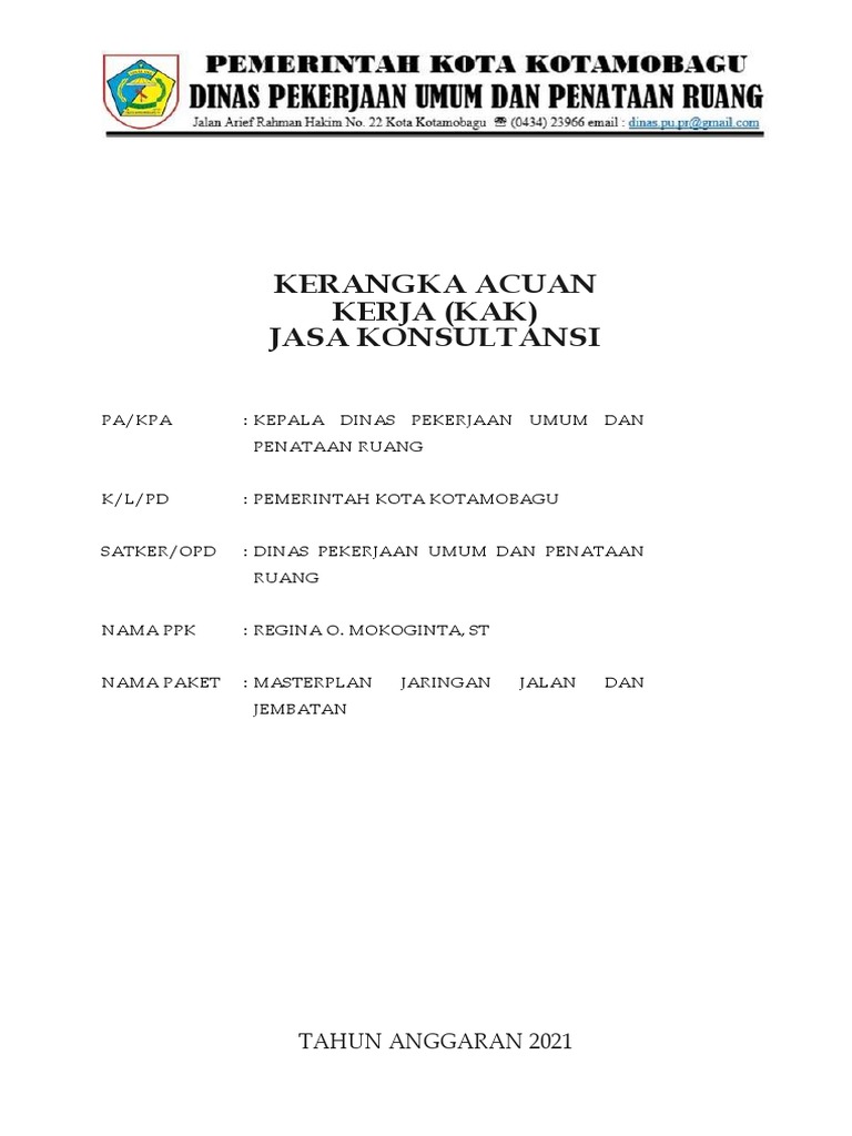 Kak Masterplan Jalan | PDF