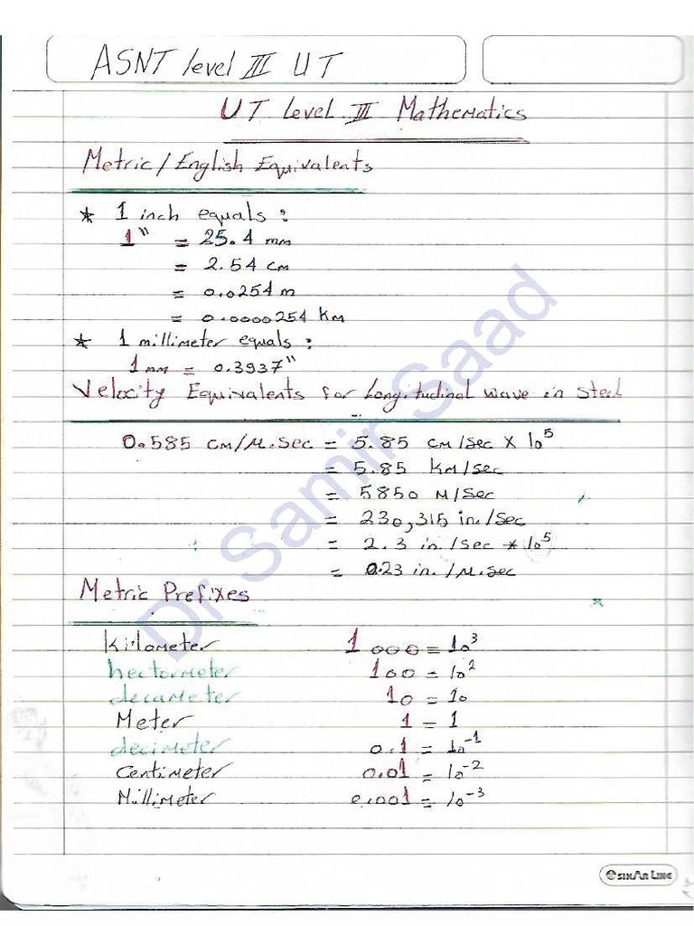 ASNT UT Level III Notes | PDF