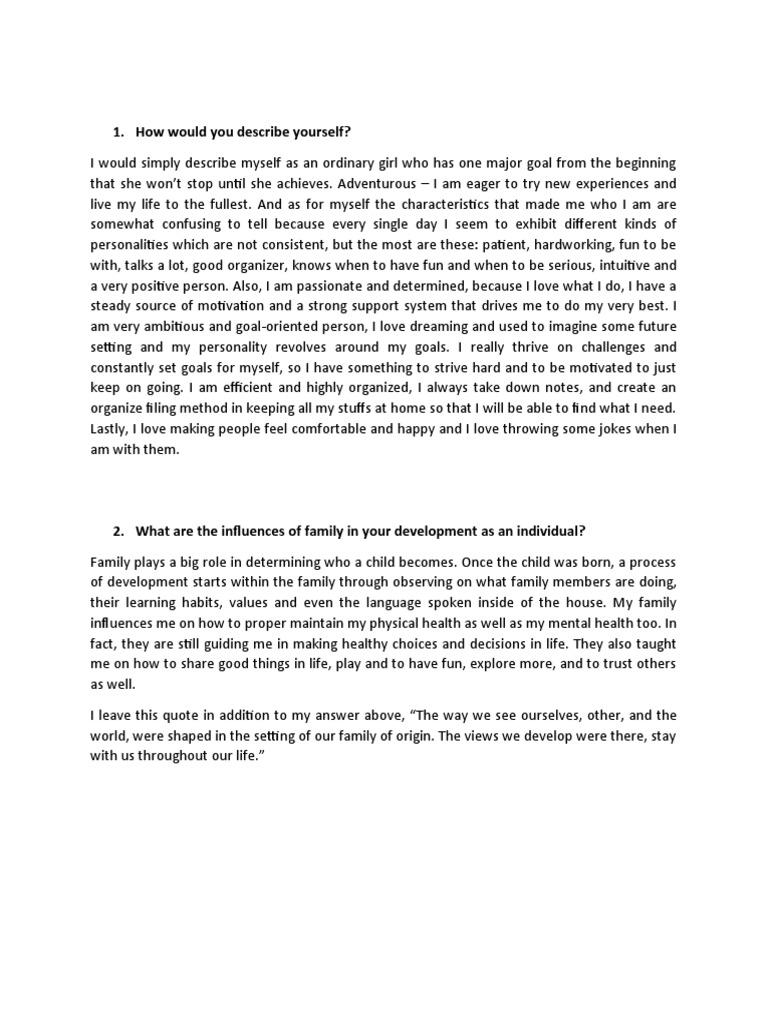 Questions About One Self | Download Free PDF | Self | Identity (Social ...