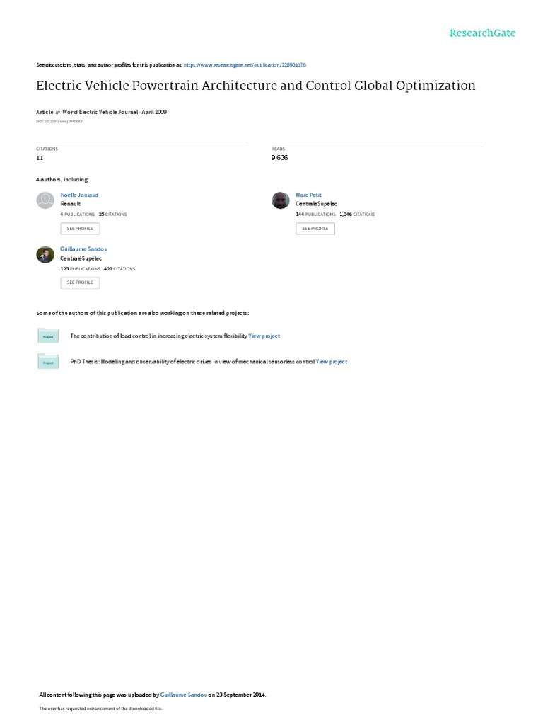 Electric Vehicle Powertrain Architecture and Contr | PDF | Electric ...