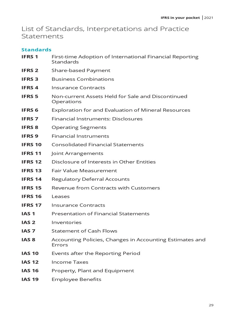 List of Standards, Interpretations and Practice Statements | PDF ...
