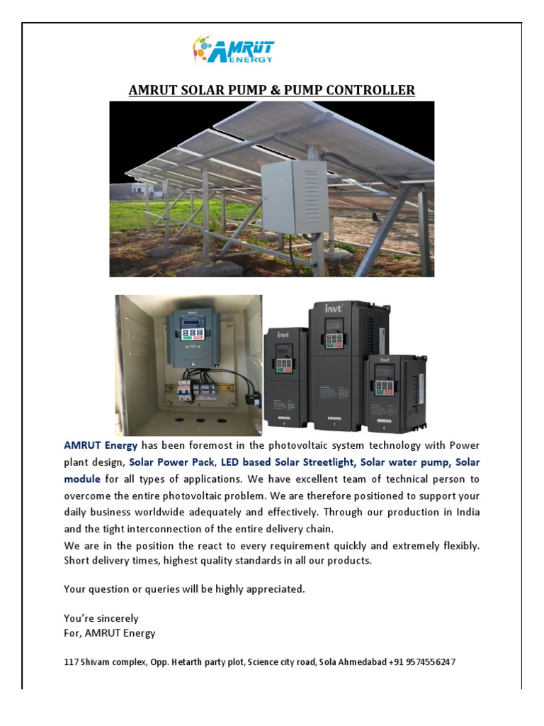 10 HP Solar Water Pump | PDF | Solar Power | Electric Motor