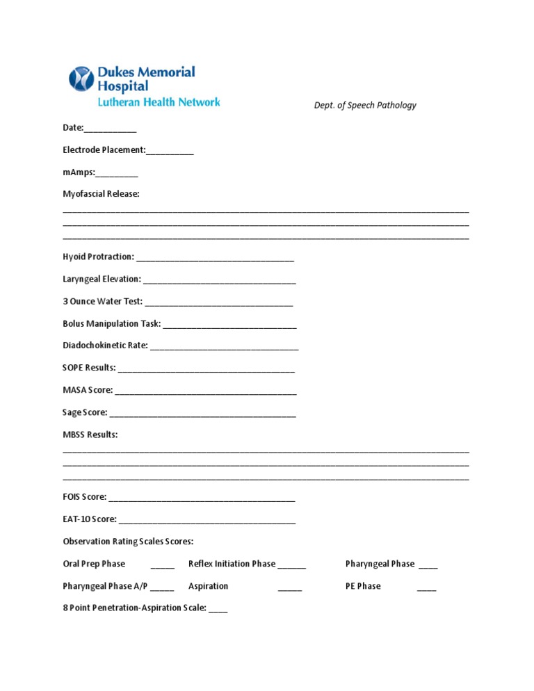 Speech Pathology Assessment Template | PDF