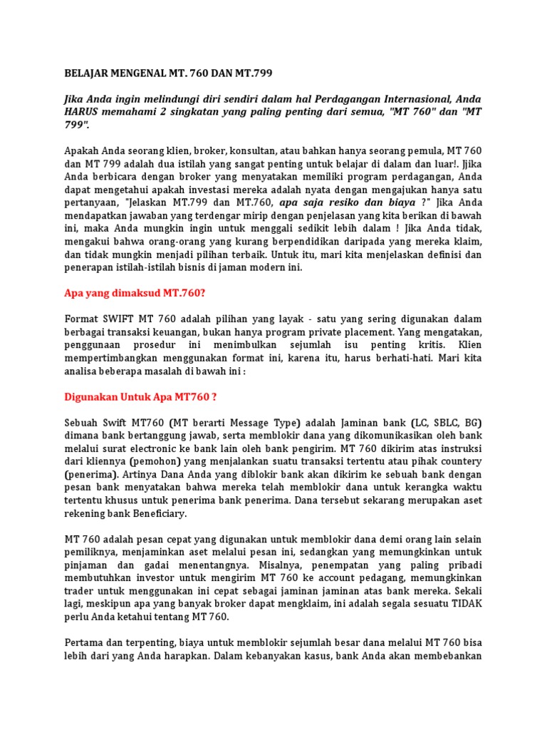 MT760 dan MT799 | PDF
