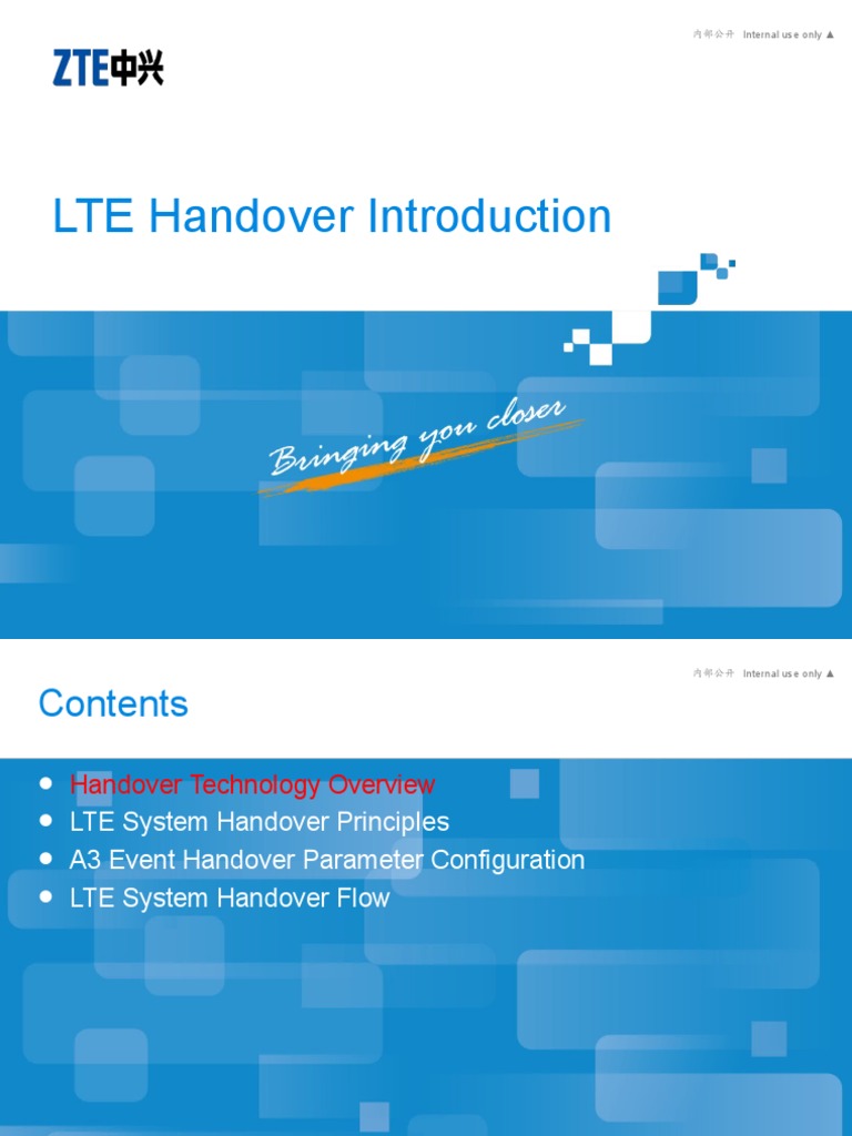 LTE Handover Introduction: 内部公开 Internal use only | PDF | Lte ...