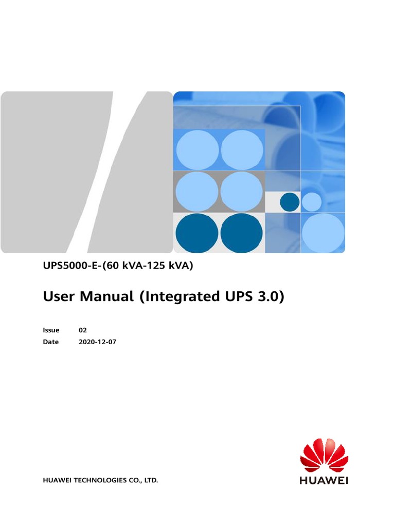 UPS5000-E - (60 kVA-125 kVA) User Manual (Integrated UPS 3.0) | PDF ...