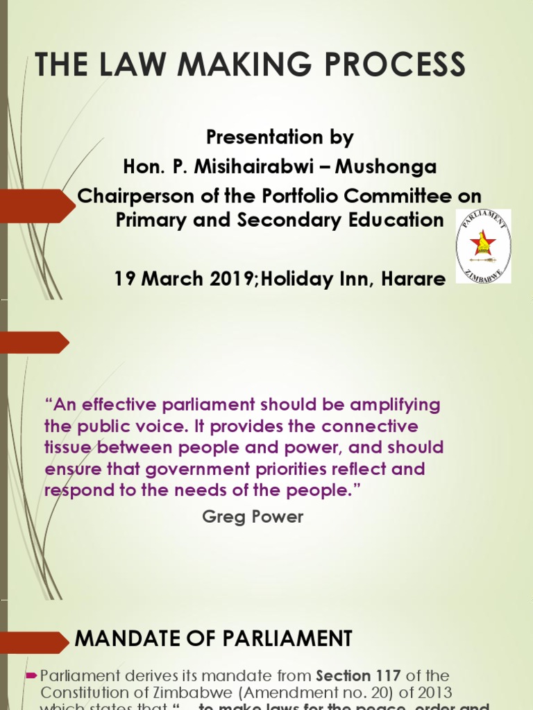 Law Making Process | PDF | Bill (Law) | Constitutional Amendment