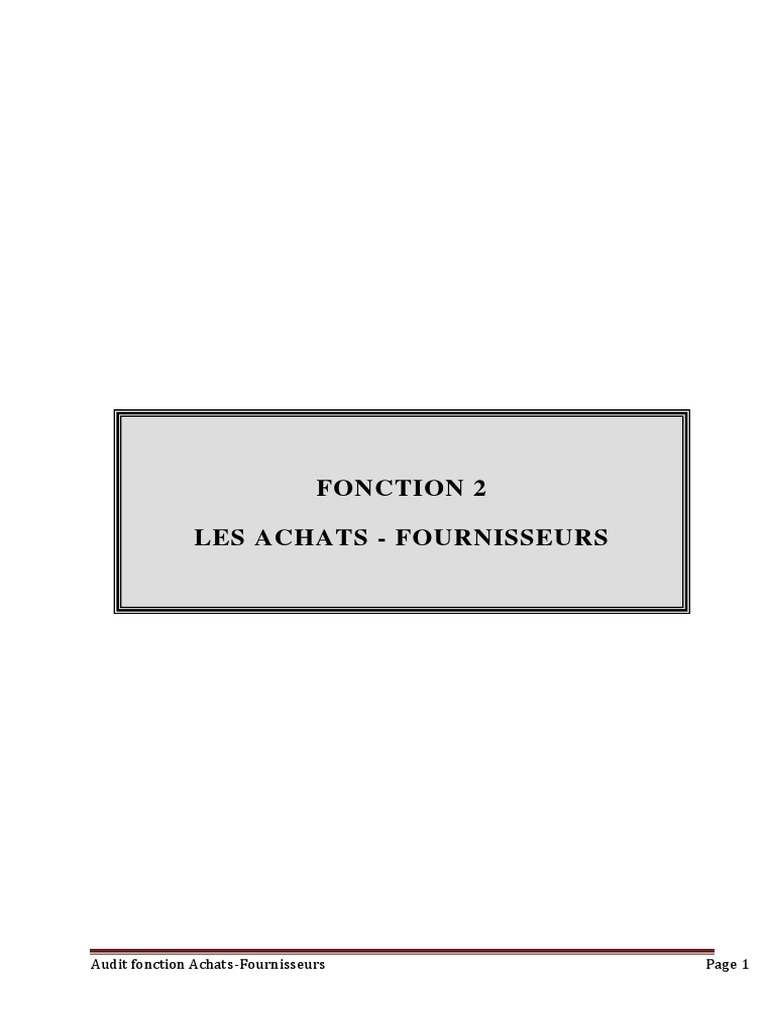Audit Achat Frs | PDF | Facture | Comptabilité