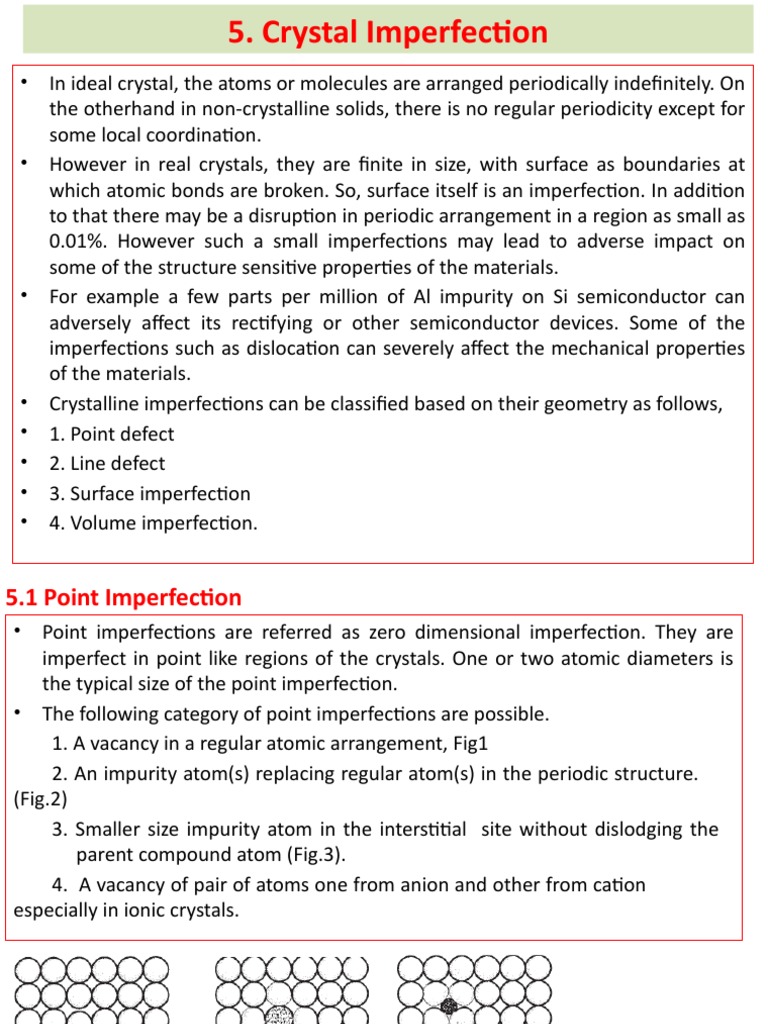 Crystal Imperfections Explained | PDF | Dislocation | Crystallographic Defect