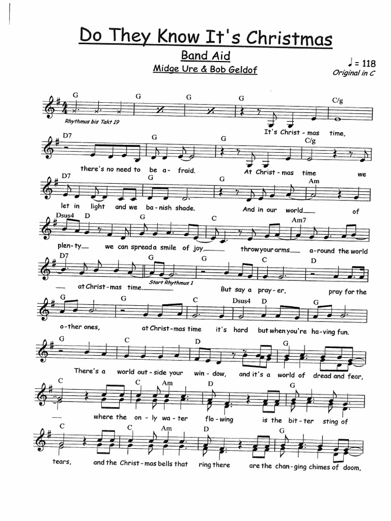 Band Aid - Do They Know It's Christmas | PDF