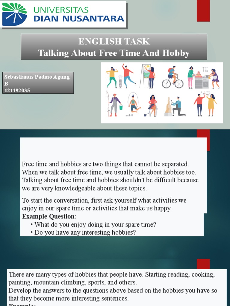 Talking About Free Time and Hobby | PDF | Hobbies