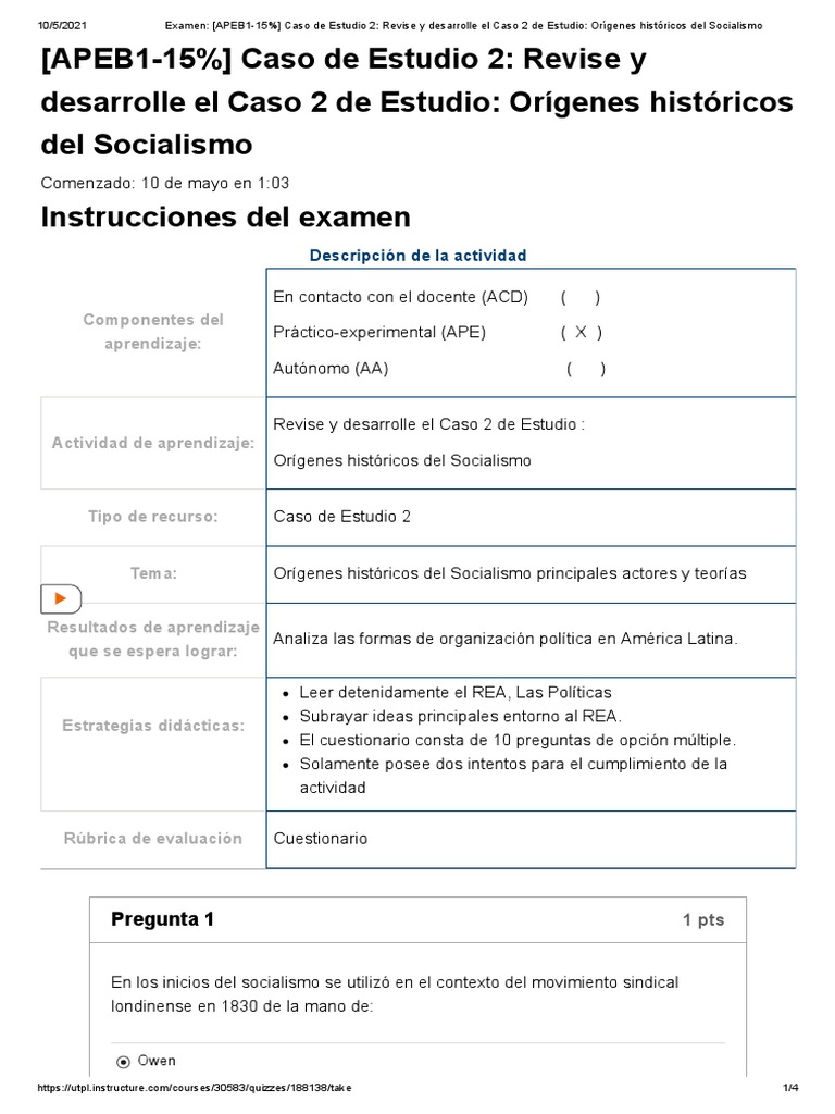 Examen - (APEB1-15%) Caso de Estudio 2 - Revise y Desarrolle El Caso 2 de Estudio - Orígenes ...