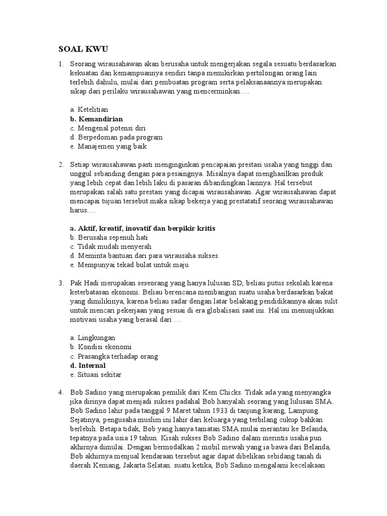 Soal Kwu 2021 | PDF