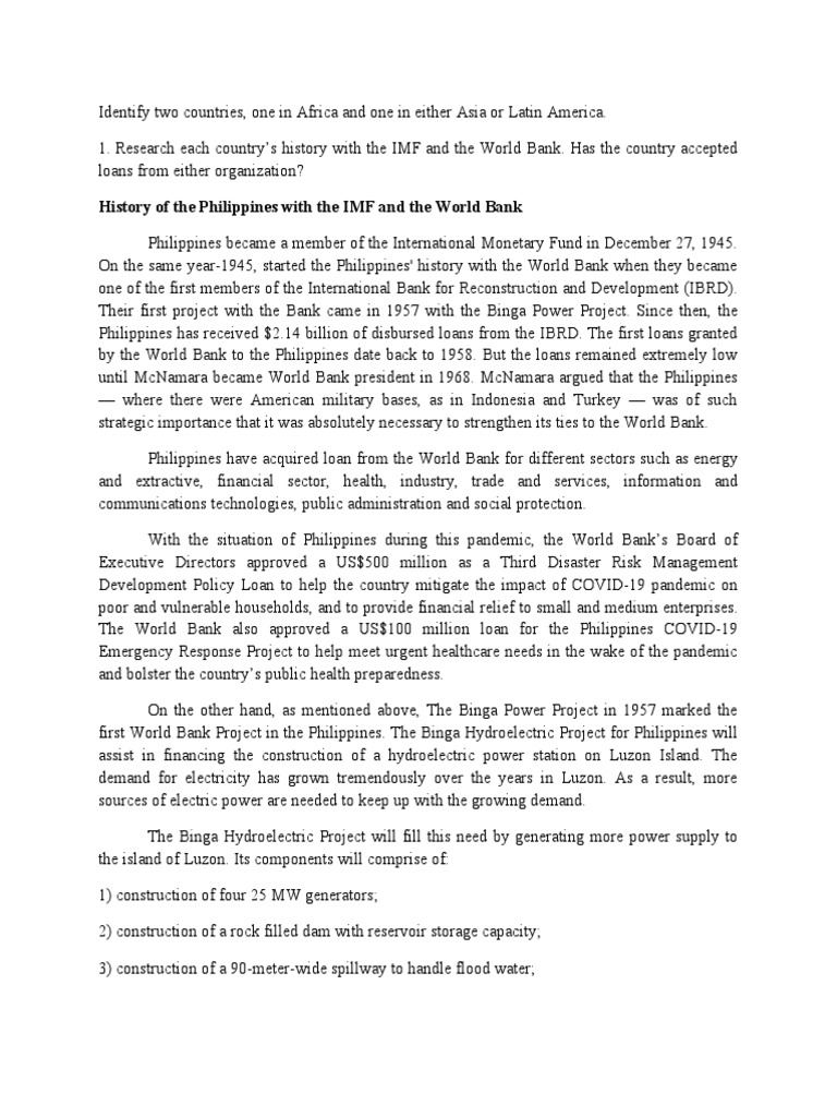 History of The Philippines With The IMF and The World Bank | PDF ...