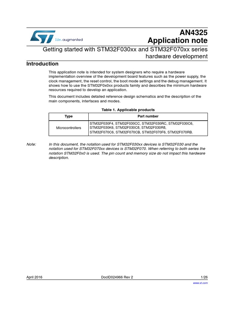 Getting Started With stm32f030xx and stm32f070xx Series Hardware ...