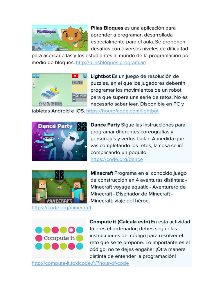 Aprender A Programar - Juegos Online | PDF