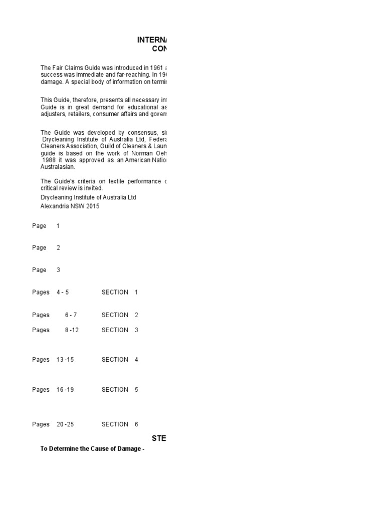 Fair Claims Guide | PDF | Laundry | Bleach