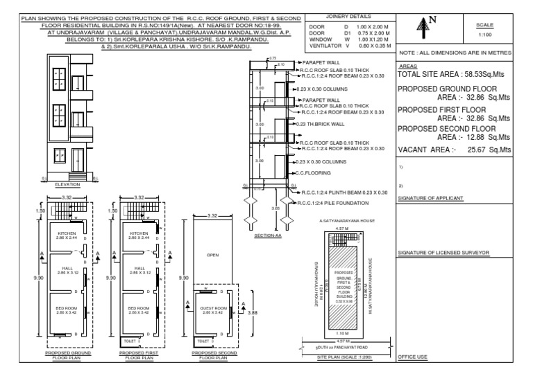Undrajavaram Plan | PDF | Buildings And Structures | Structural Engineering