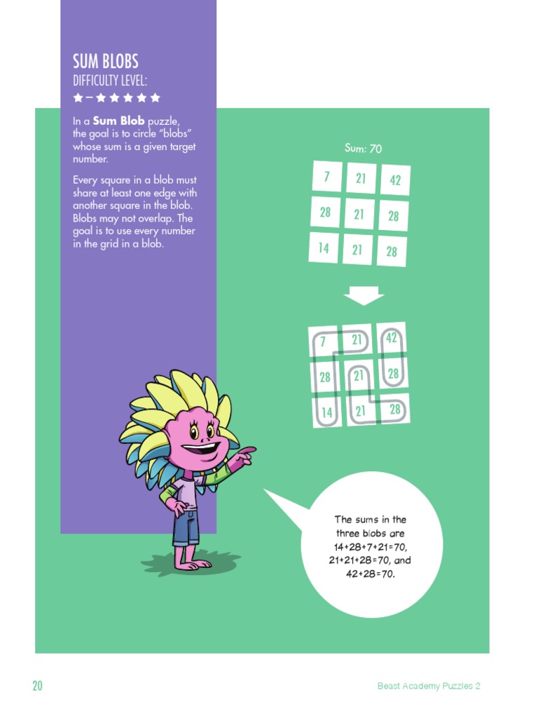 Sum Blobs: Difficulty Level | PDF | Games Of Mental Skill | Puzzles