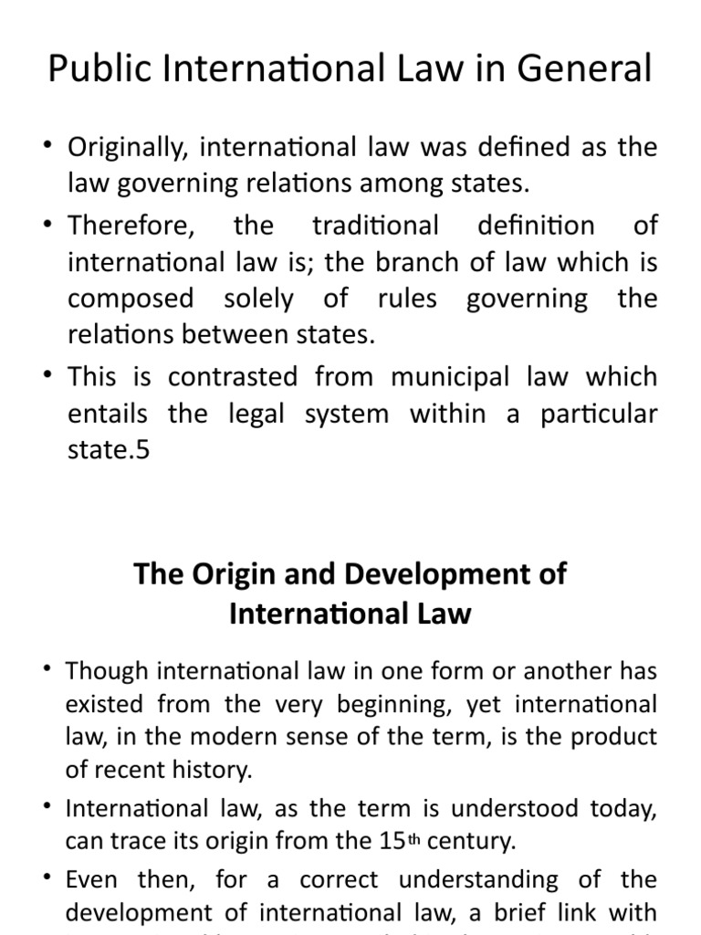 Public International Law Slides-1 | PDF | International Law | Treaty