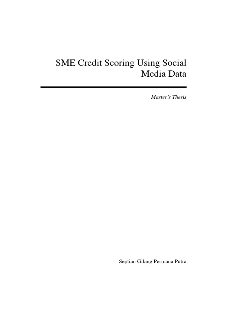 SME Credit Scoring Using Social Media Data | PDF | Credit Score | Credit