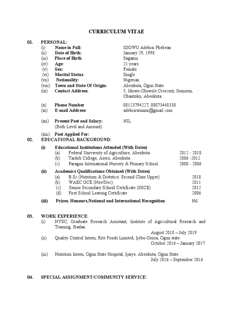 CURRICULUM VITAE Bisi-2 | PDF | Qualifications | Educational Stages