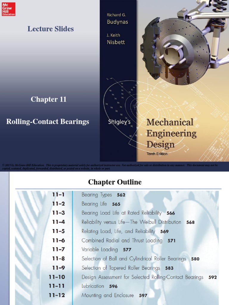 Lecture Slides: Shigley's Mechanical Engineering Design | PDF | Bearing ...