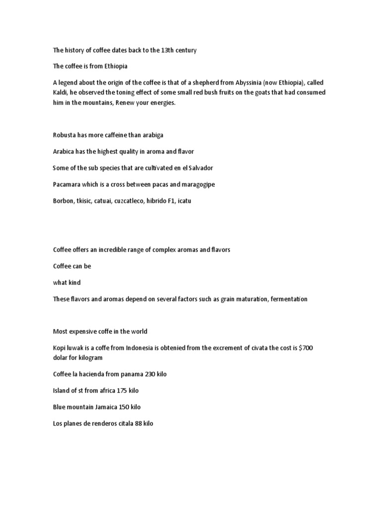 The History of Coffee Dates Back To The 13th Century | PDF