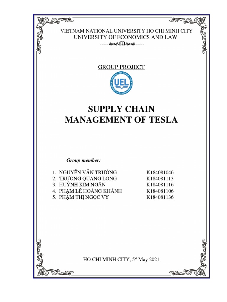 Supply Chain Management of Tesla: University of Economics and Law | PDF ...