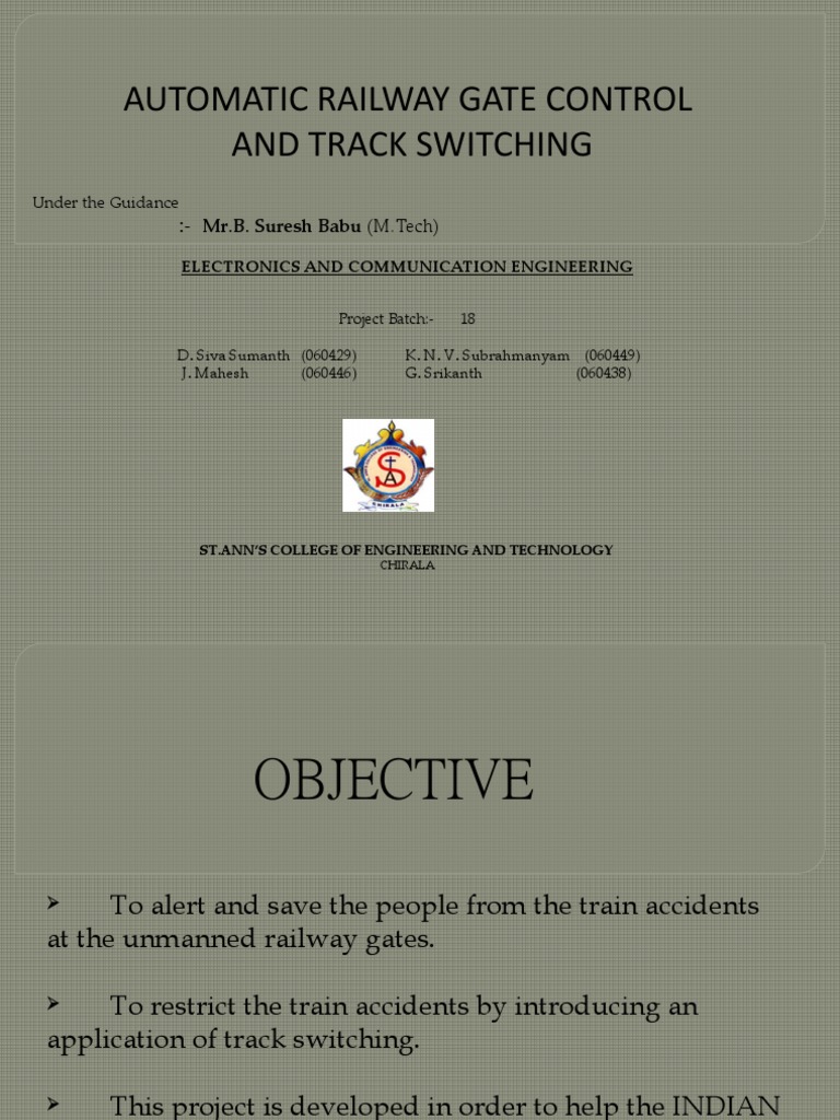 Automatic Railway Gate Control | PDF | Electric Motor | Electrical ...