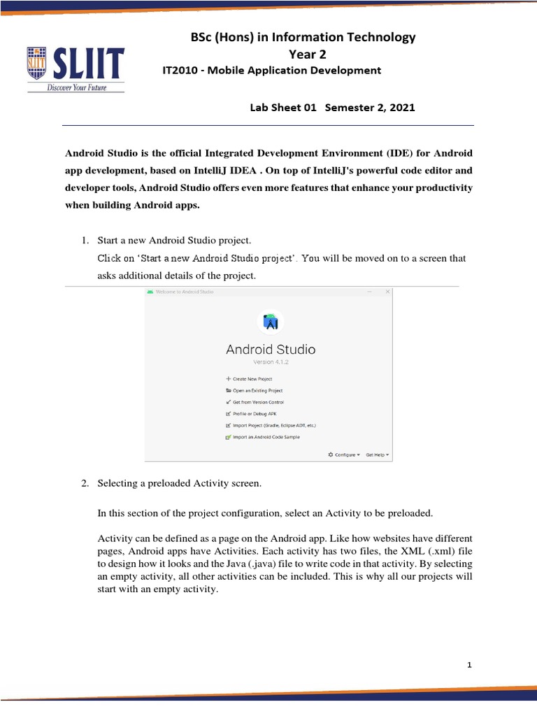 BSC (Hons) in Information Technology Year 2: It2010 - Mobile ...