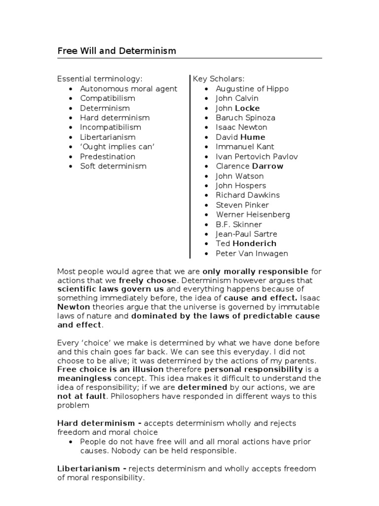 Free Will and Determinism | Free Will | Determinism