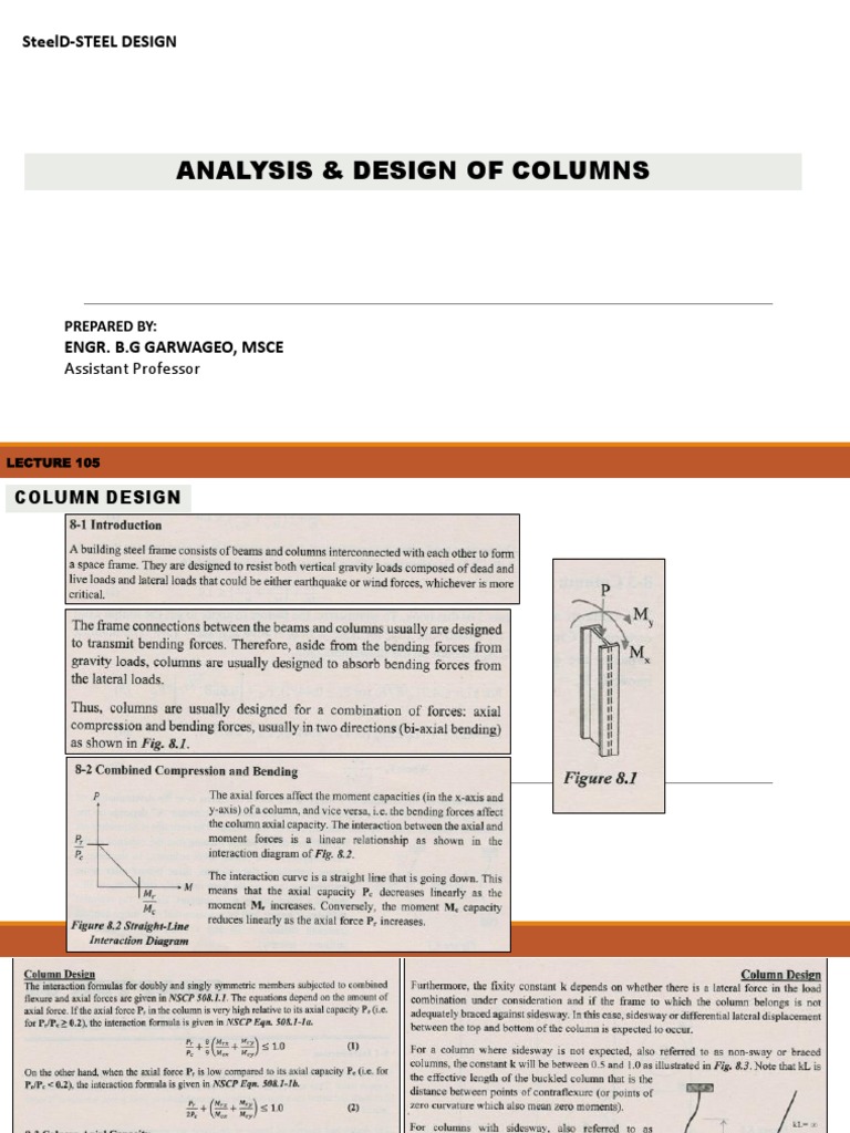 Lecture 105-Steeld-Design of Columns | PDF