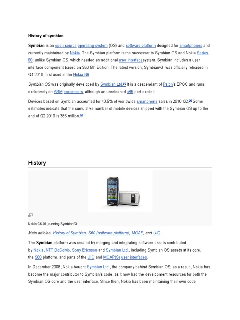 A Comprehensive History of the Symbian Mobile Operating System | PDF | Kernel (Operating System ...