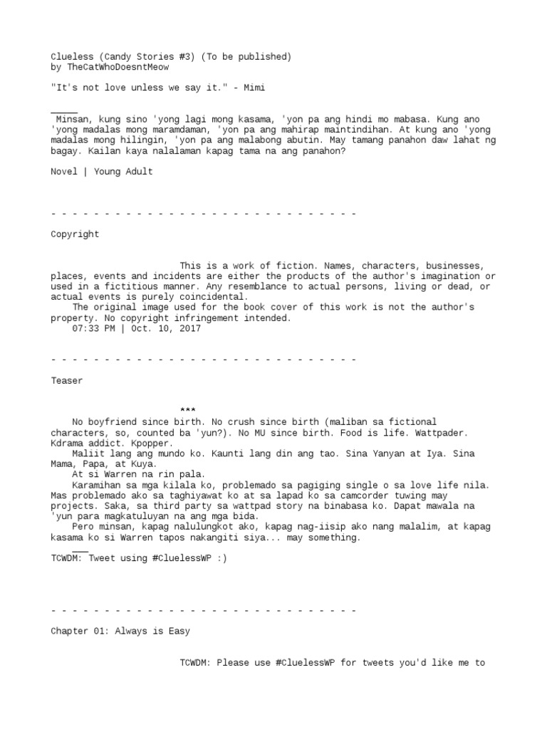 TheCatWhoDoesntMeow - Candy Stories 03 Clueless | PDF