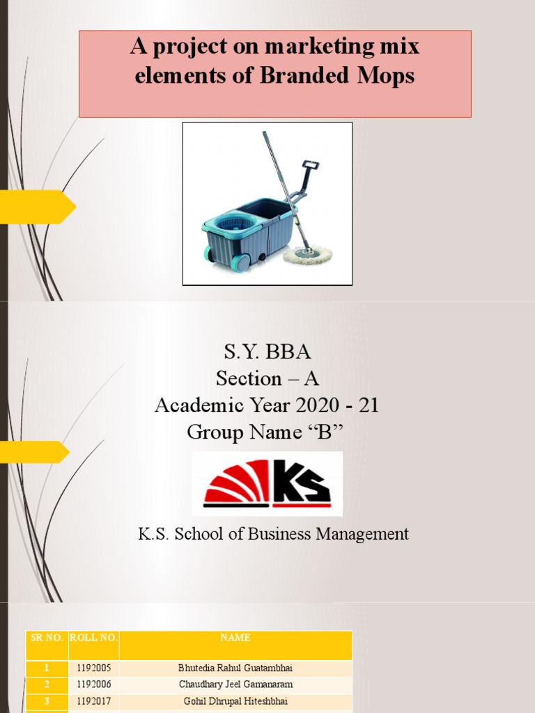 A Project On Marketing Mix Elements of Branded Mops | PDF | Retail ...