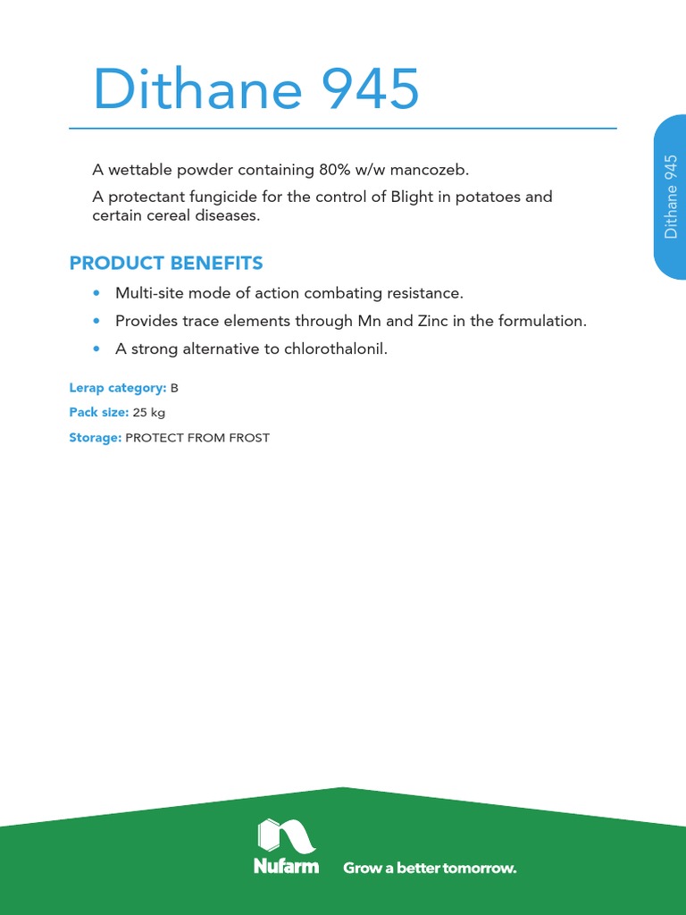 Dithane 945: Product Benefits | PDF | Fungicide | Wheat