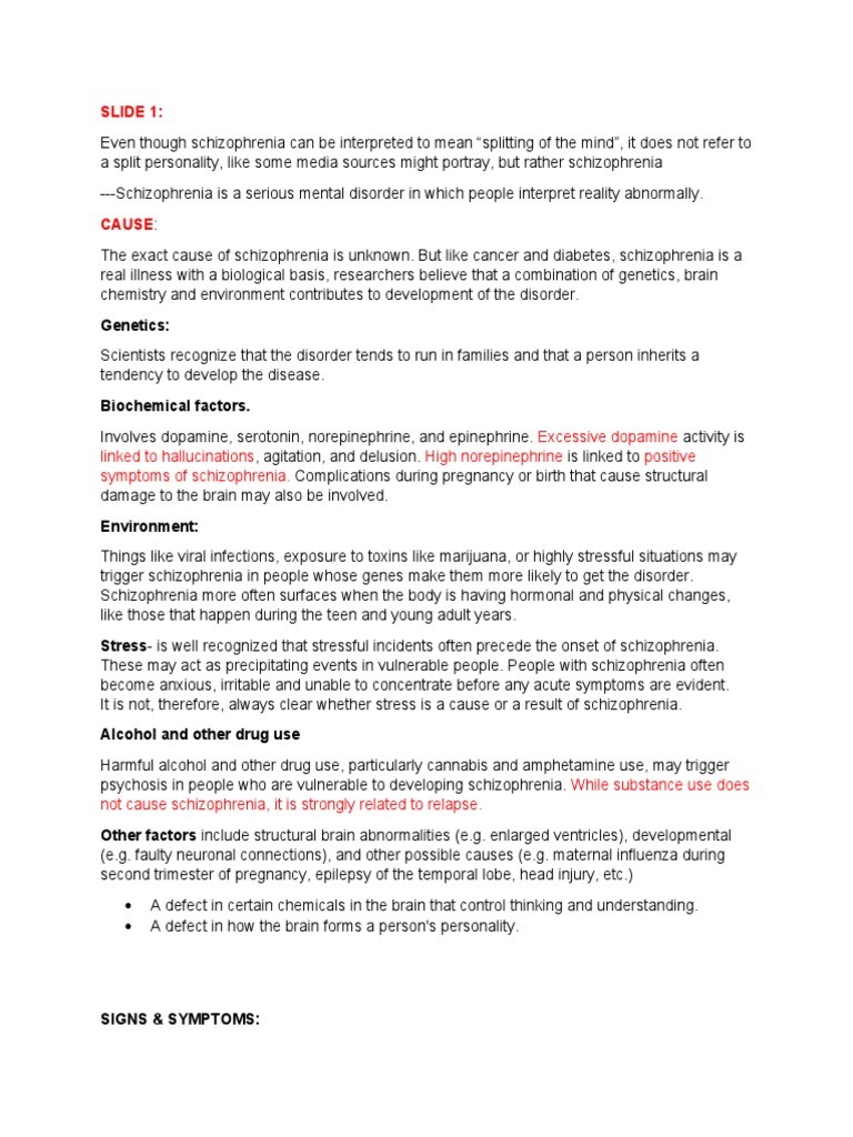 SCRIPT | PDF | Schizophrenia | Mental Disorder