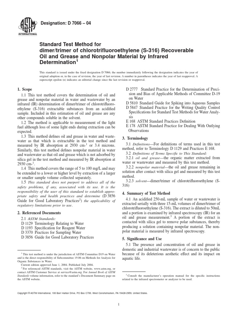 ASTM Method D7066-04 | PDF | Ph | Physical Sciences